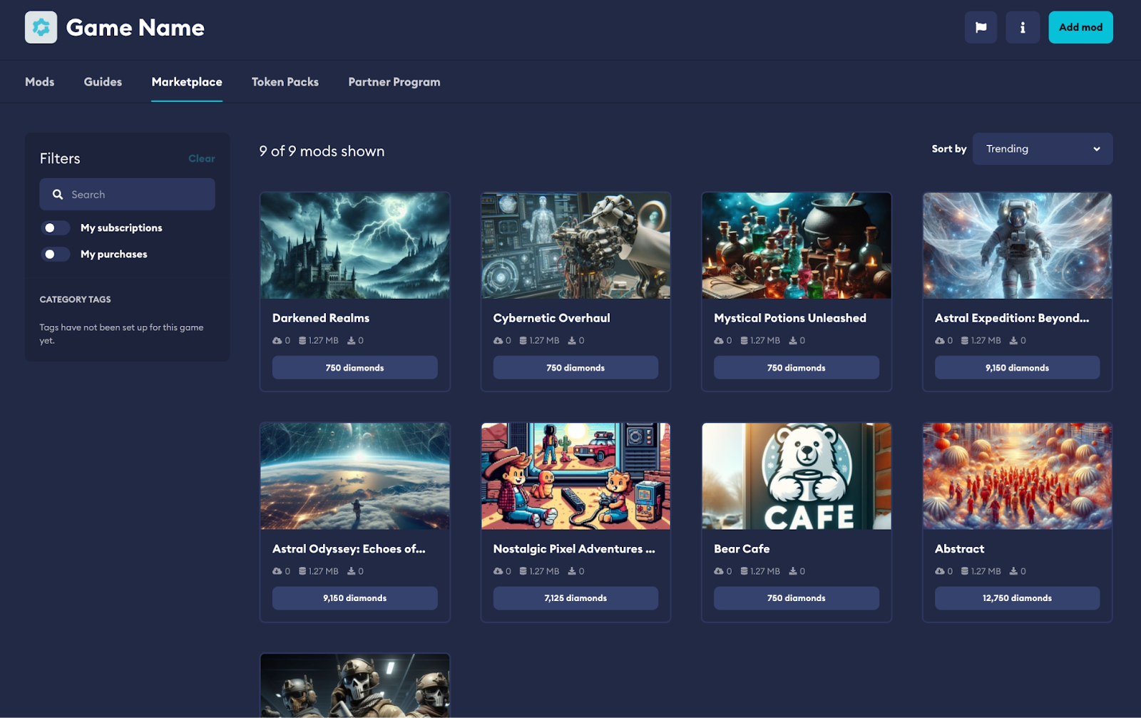 Marketplace | mod.io Official Documentation